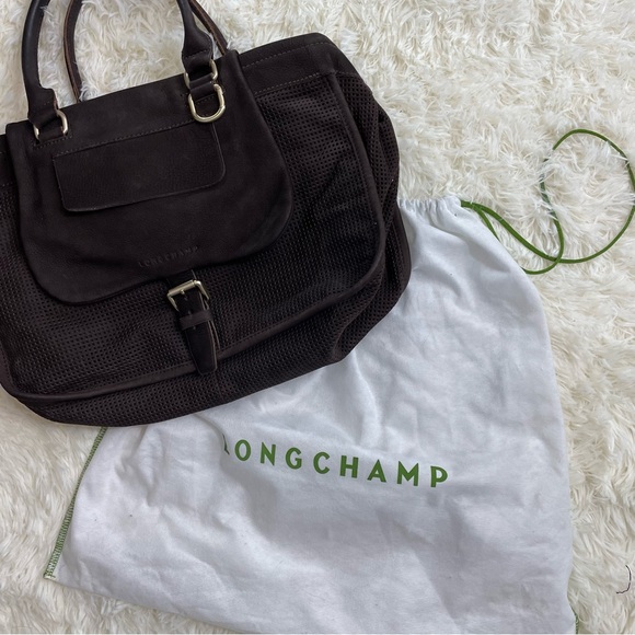 Longchamp | Bags | Longchamp Brown Leather Shopper Tote With Brass ...